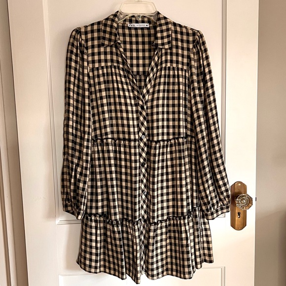 Zara | Dresses | Zara Checked Mini Dress | Poshmark